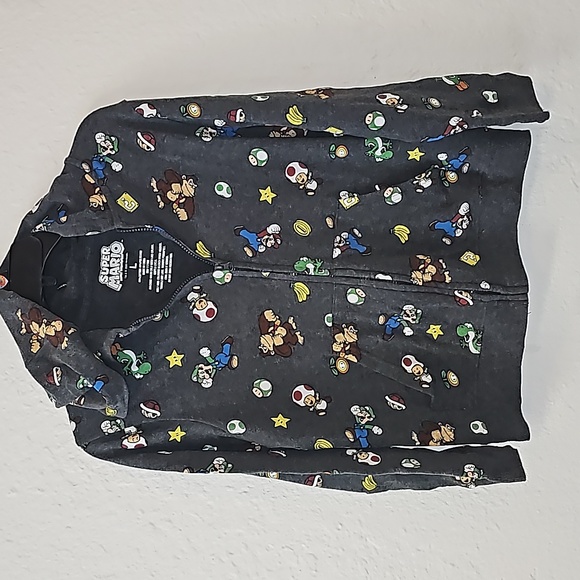 Nintendo | Jackets & Coats | Super Mario L Boys Hoodie Grey 6 Cotton In ...